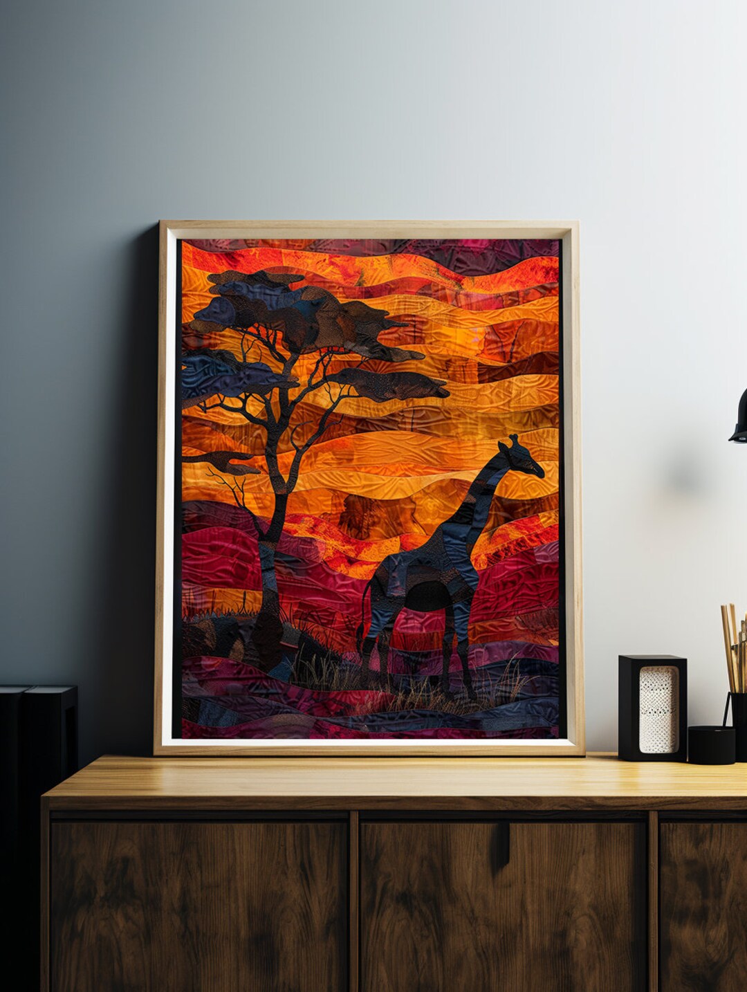 African Giraffe Print, Large Wall Art, Giraffe Wall Art, Giraffe Print ...