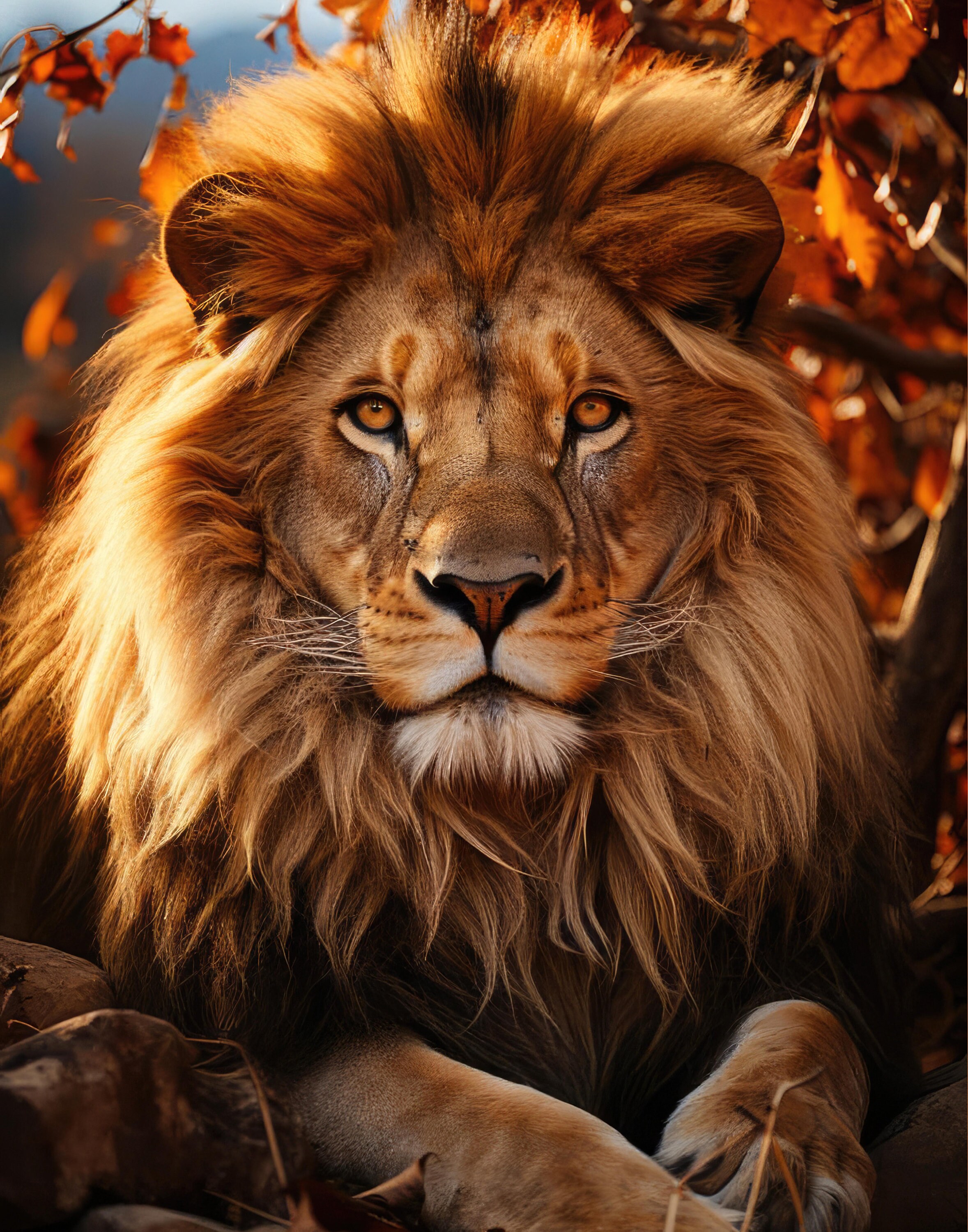 African Safari Lion Print, Fall Wall Art, Lion Wall Art, Lion Print ...