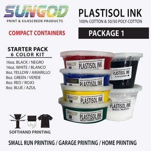 Starter Kit Plastisol Ink 6 Color Package /screen Printing / Silkscreen ...