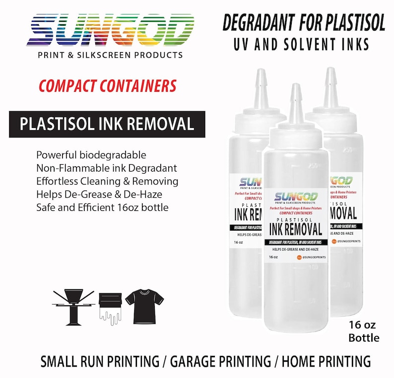 Plastisol Ink Remover for Screen Printers / Silkscreen Printing / Small ...