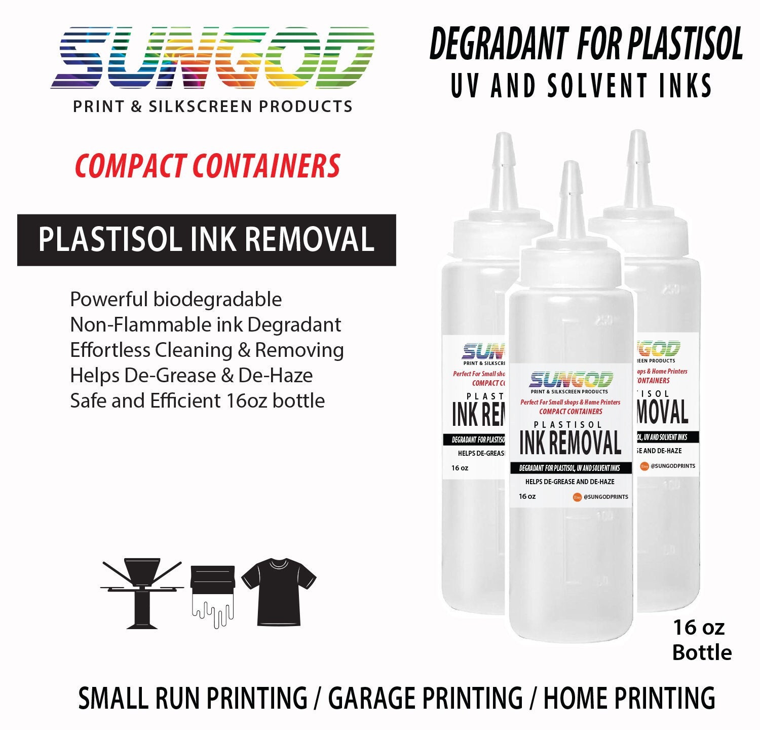 Plastisol Ink Remover for Screen Printers / Silkscreen Printing / Small ...