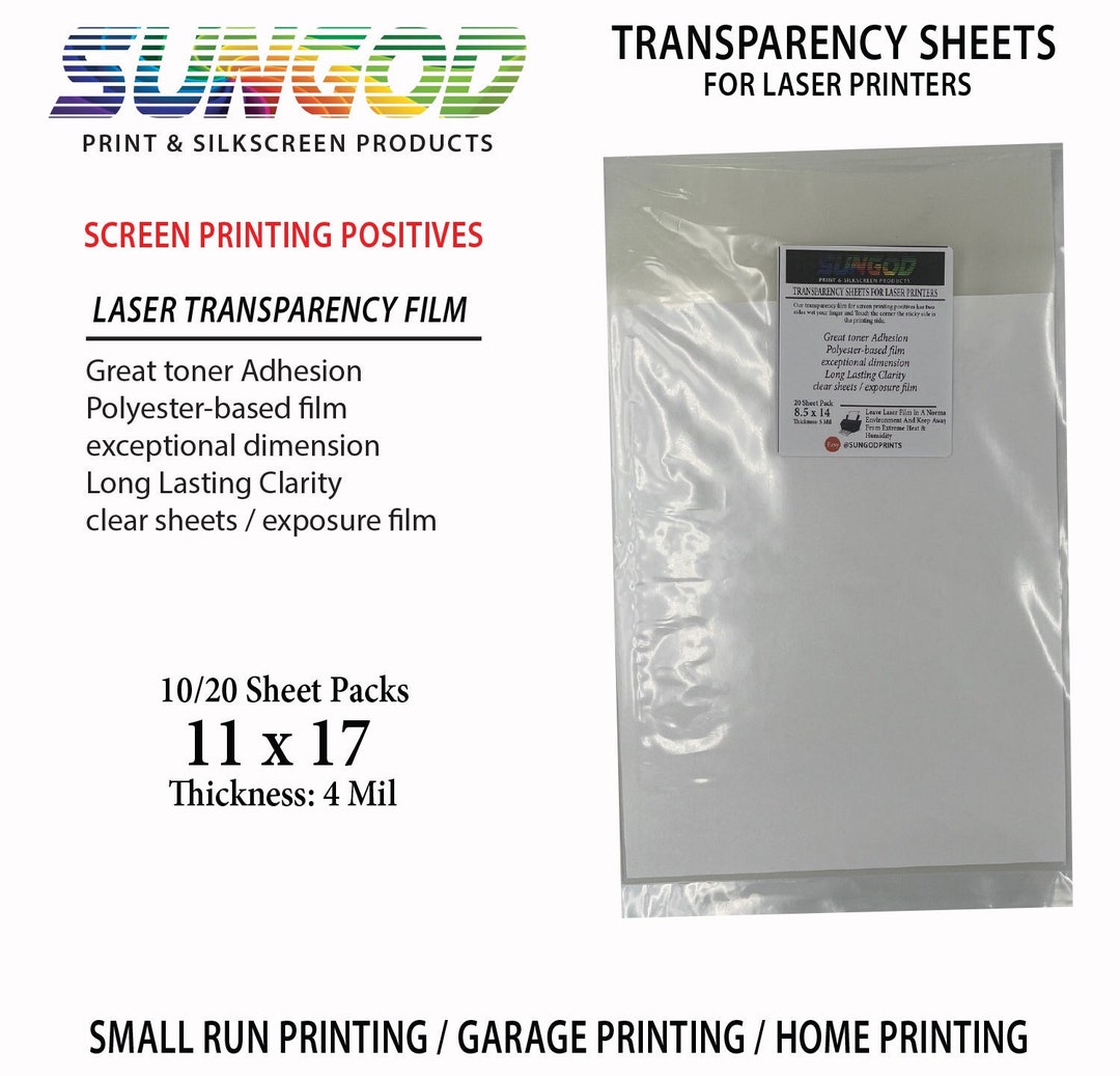 Transparency Sheets for Laser Printer 11 X 17 - 10 Sheets / Positive ...