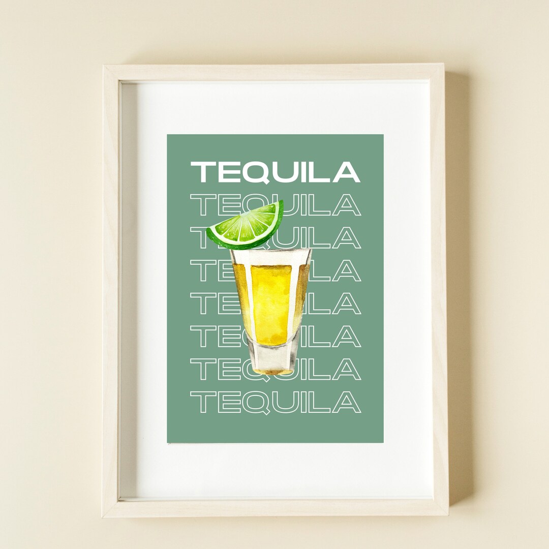 Tequila Poster Tequila Poster Retro Poster for Bar Cart - Etsy