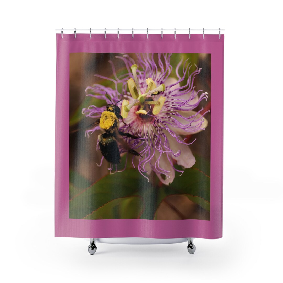 Precious Pretty Pink Pollinator Passion Flower Bee Bathroom Decor ...