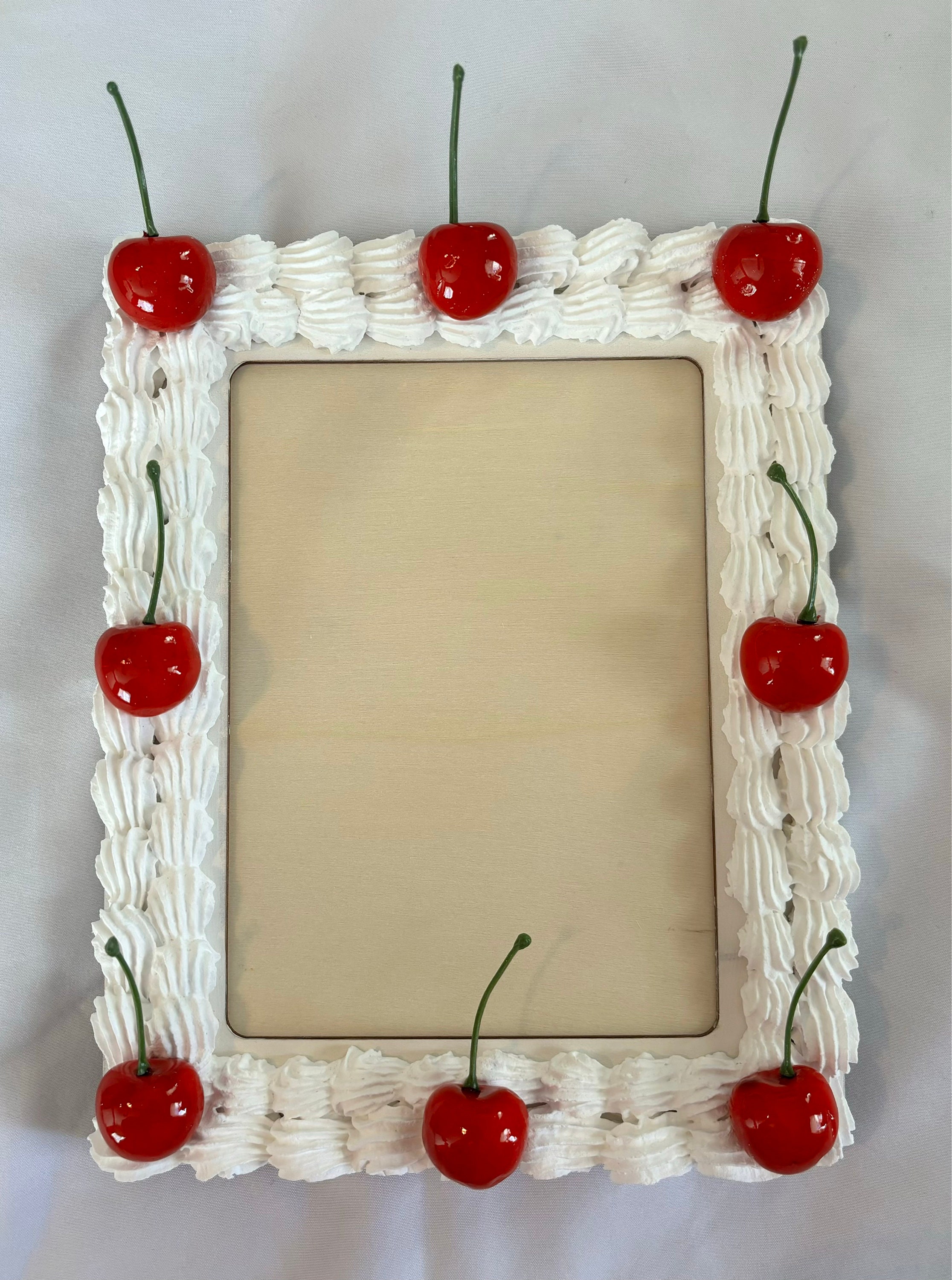 White Fake Cake Picture Frame With Red Cherries - Etsy