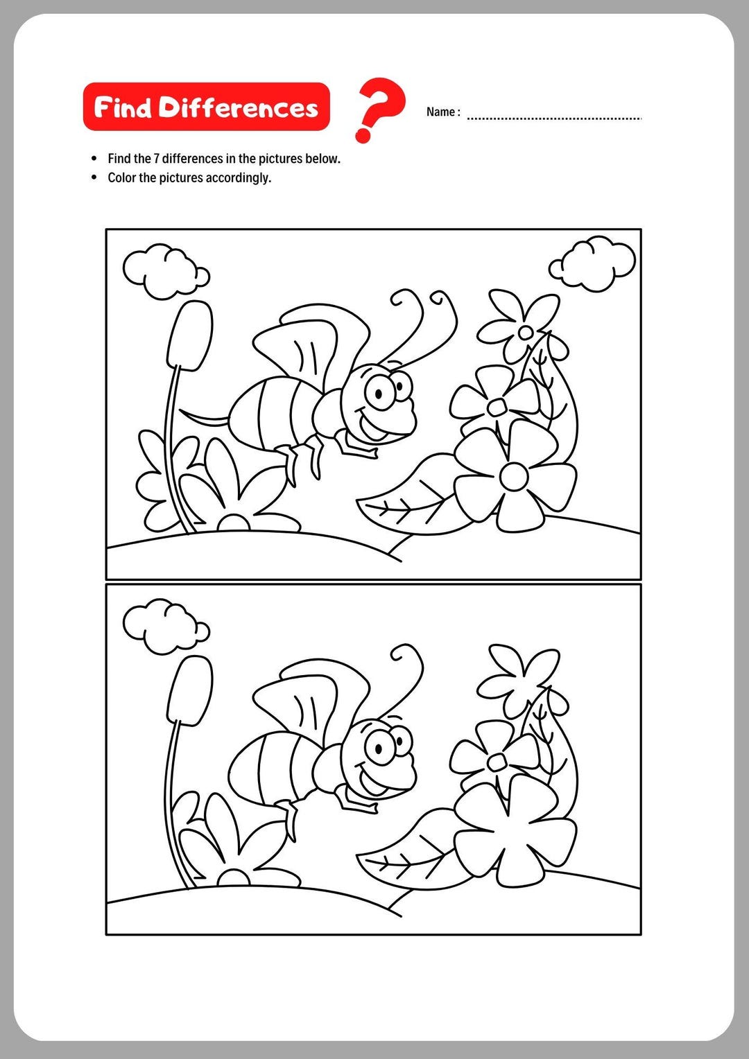 Find the Seven Differences - Etsy