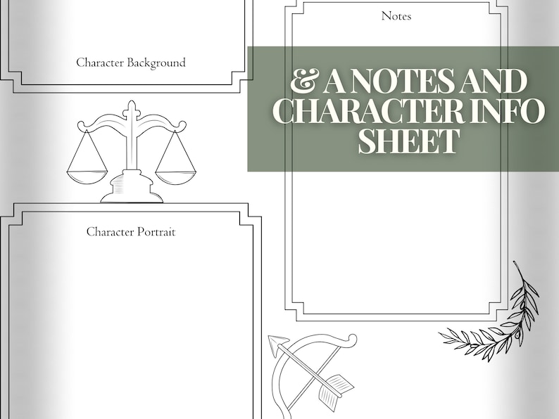 Digital Download Greek God Themed DND Sheet / Dungeons and Dragons 5e ...