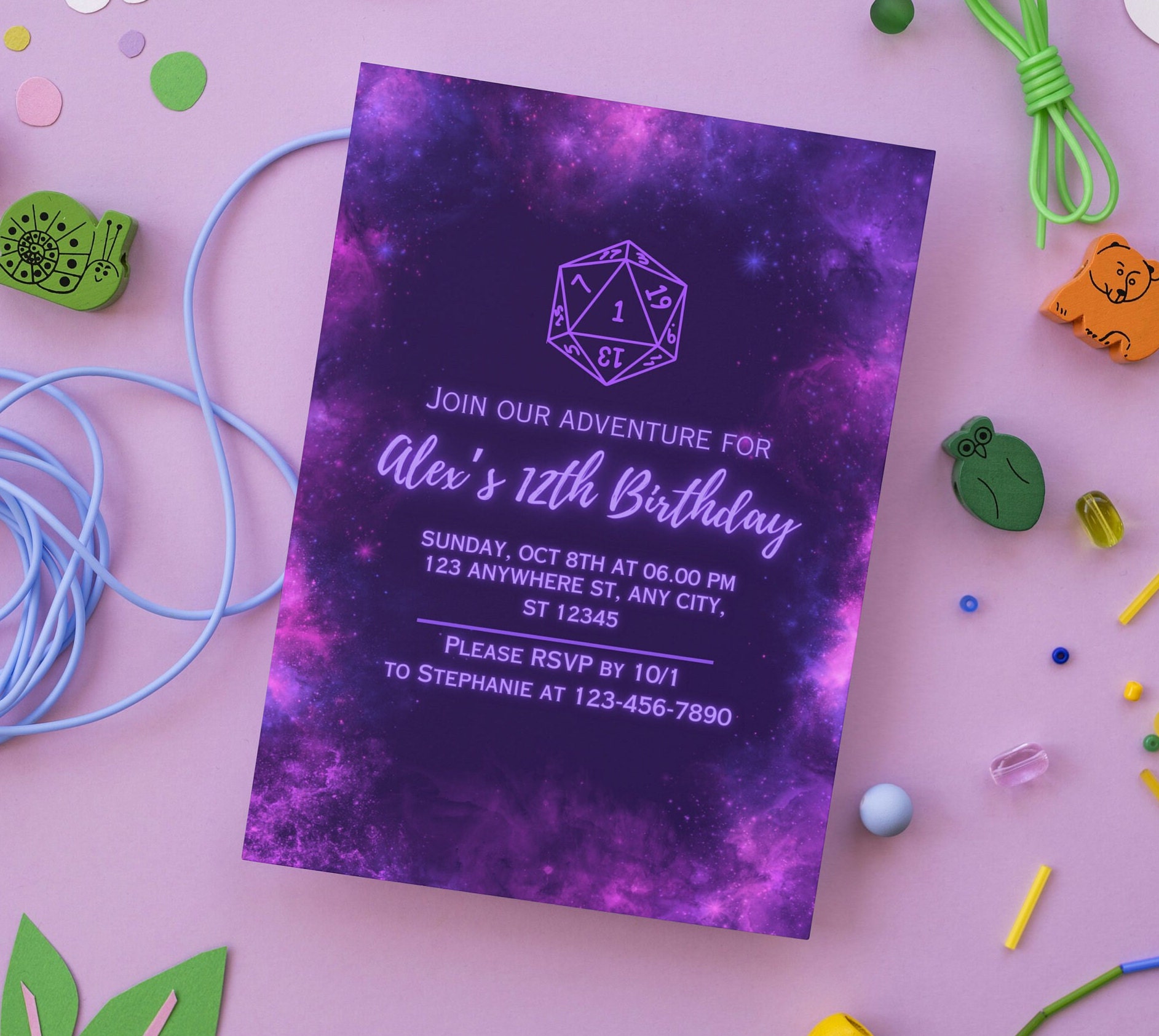 Dungeons and Dragons Birthday Party Digital Download Invitation ...