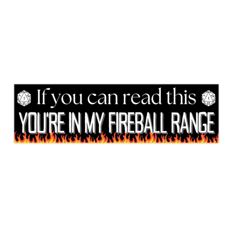 Fireball Dungeons and Dragons Bumper Sticker Car Sticker - DND Themed ...