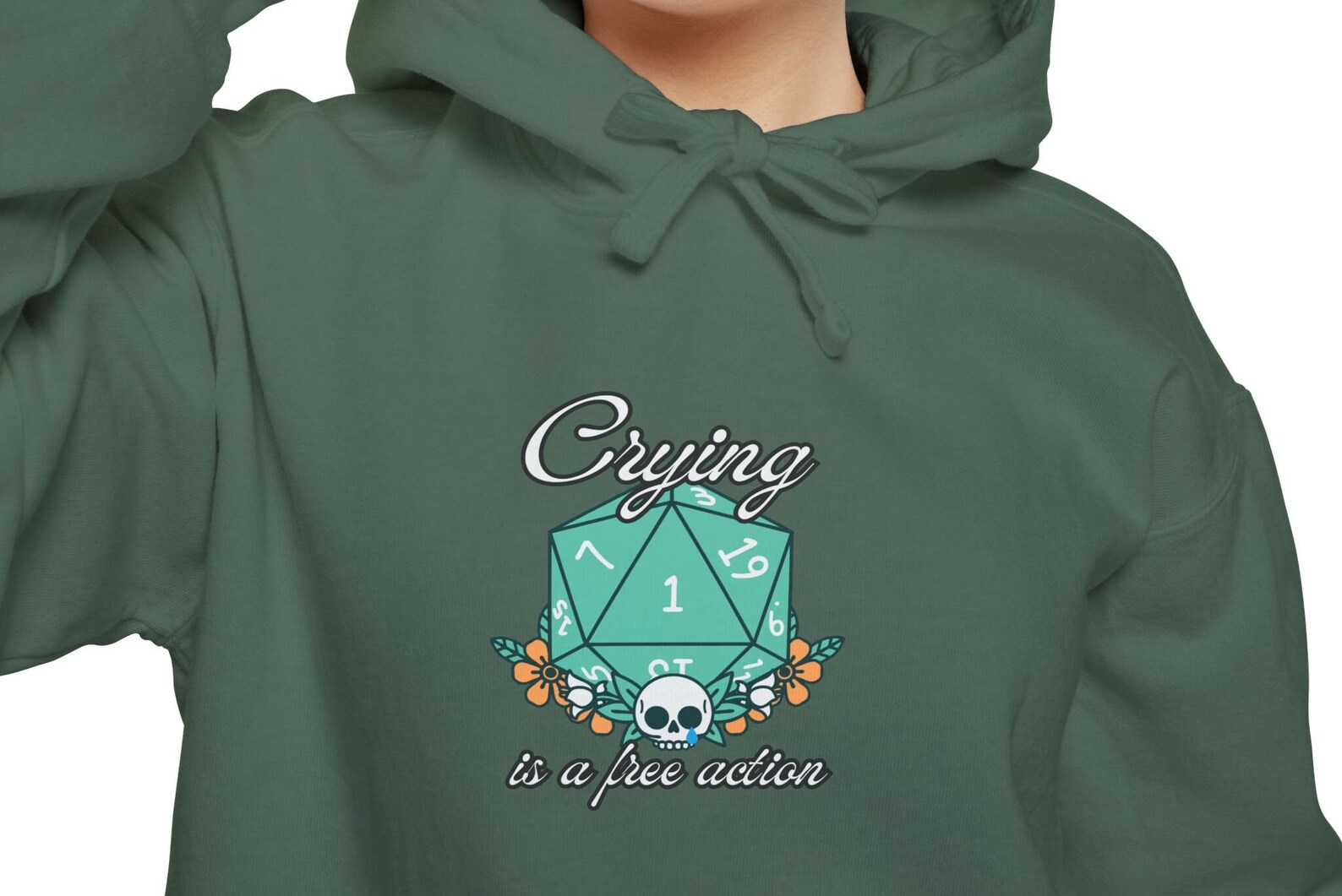 Comfort Colors Crying is a Free Action Dungeons and Dragons Hooded ...