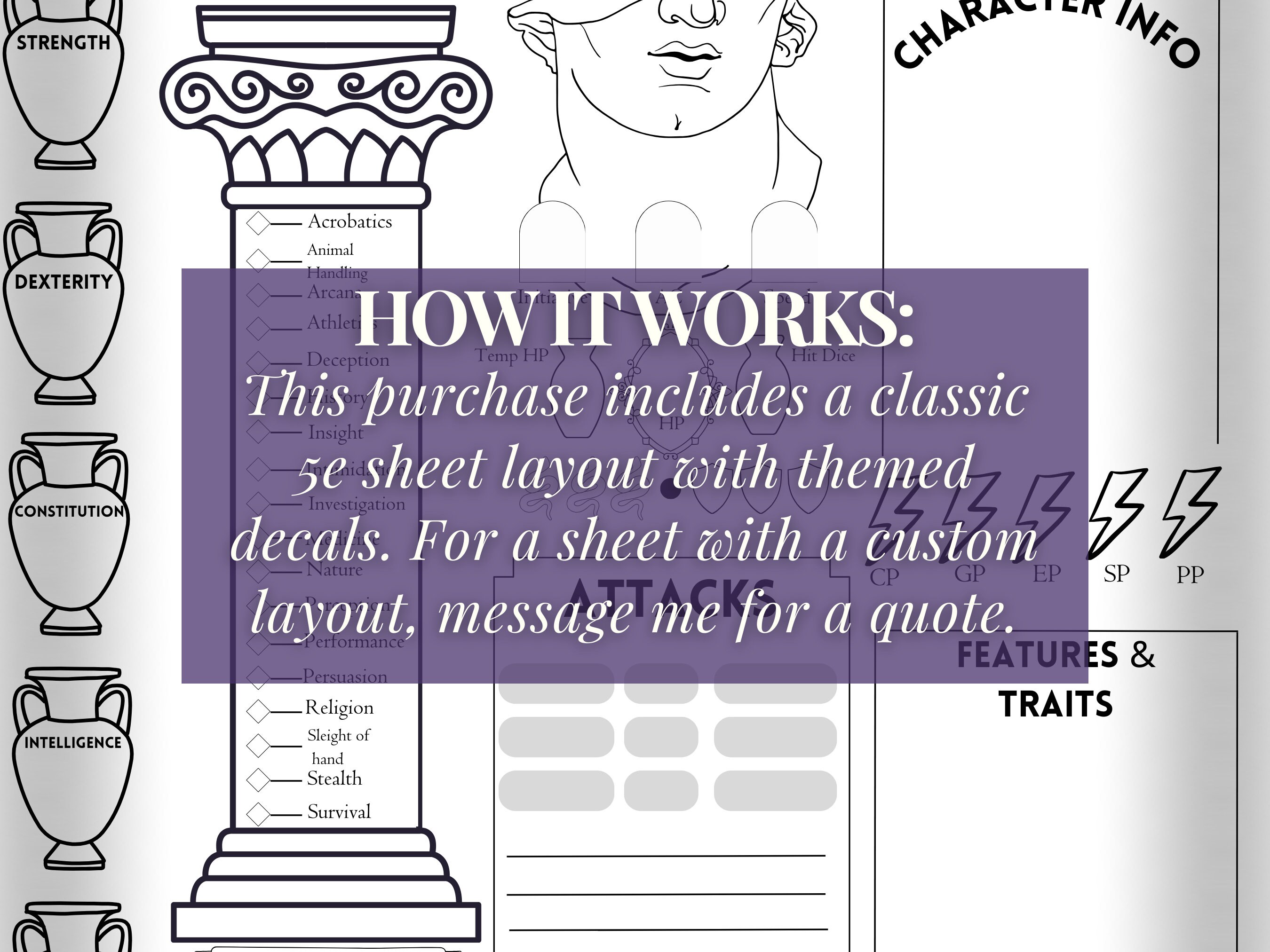 Digital Download Custom Dungeons and Dragons 5e Character Sheet ...