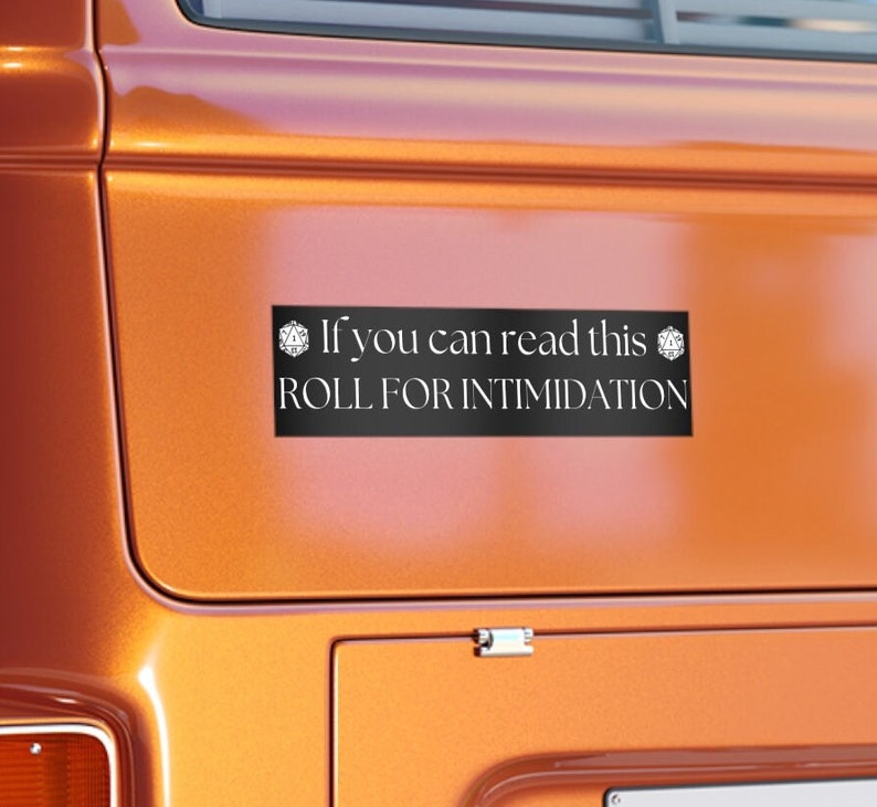Dungeons and Dragons Bumper Sticker - Tail Gating Roll for Intimidation ...