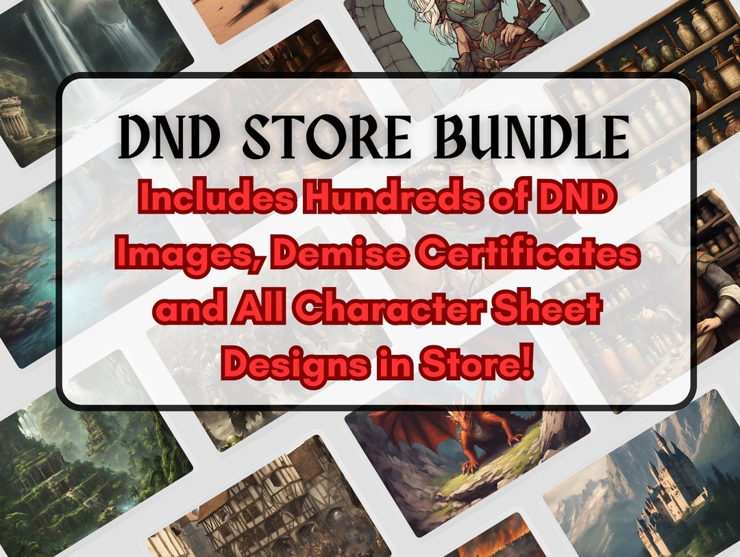 Complete Store Digital DND Files | DND Images & Character Sheet Bundle ...