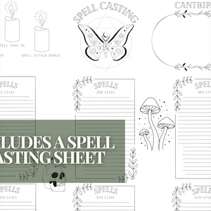 Druid-inspired Dungeons and Dragons Coloring Character Sheet / DND 5E Class Themed Campaign Page ...