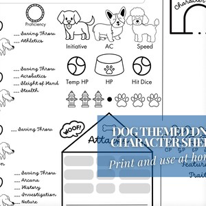 Puppy Dungeons and Dragon Character Coloring Sheet / DND Dog Themed ...