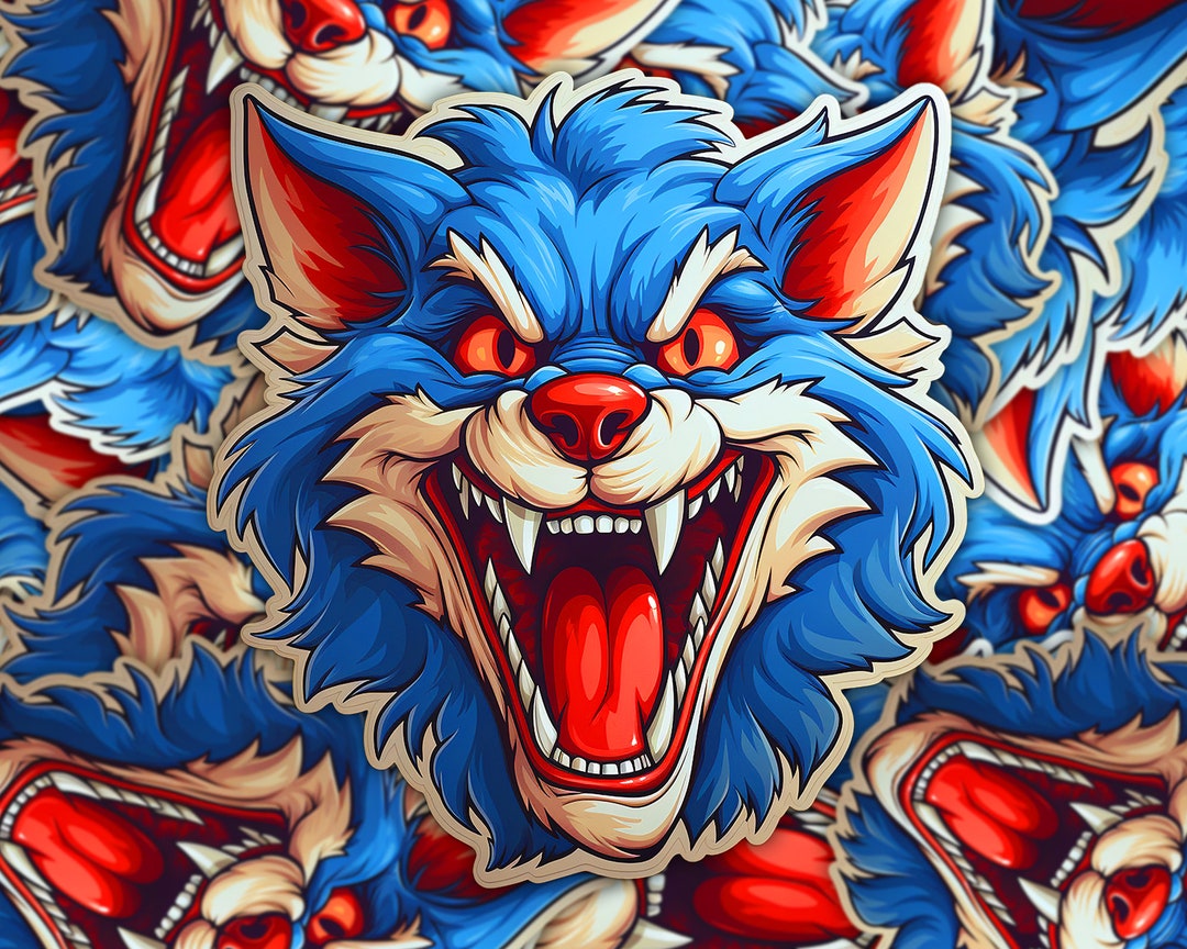 Big Bad Wolf Sticker - Adhesive Art for Laptops Water Bottles and More ...