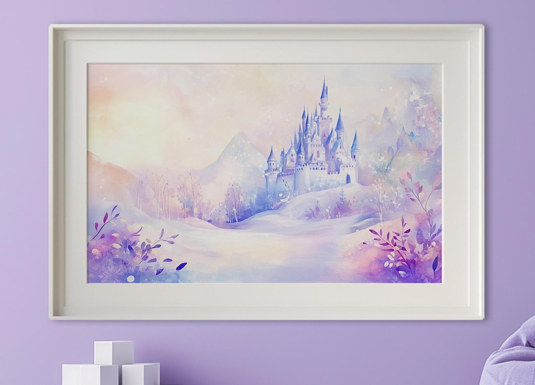 Elsa's Frozen Castle Print- Nursery Art Print | Children's Wall Art ...