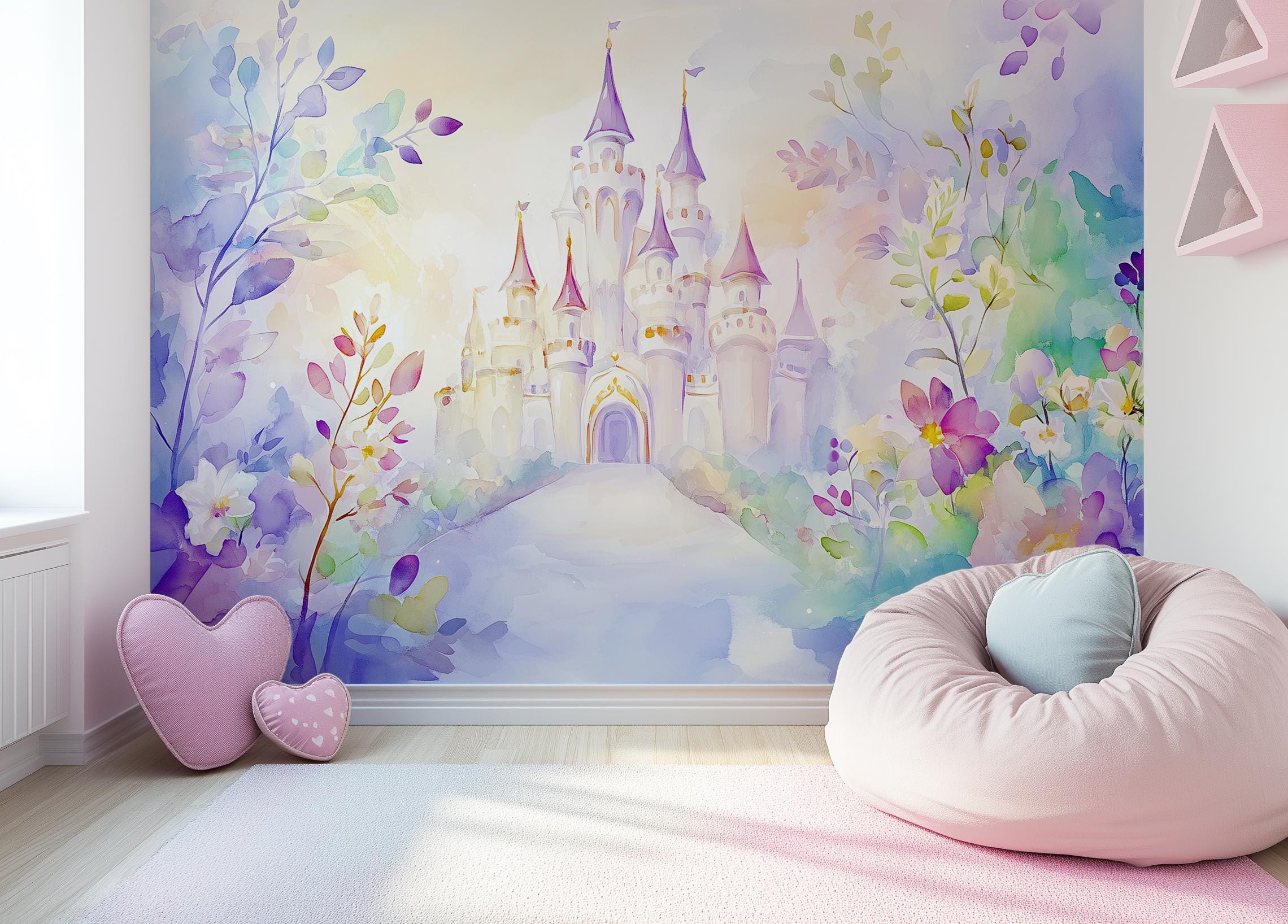 Wonderland Castle Mural- Nursery Wallpaper | Children's Wall Art ...