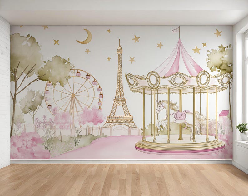 A Carnival in Paris Wallpaper- Nursery Paris Wallpaper | Children's ...