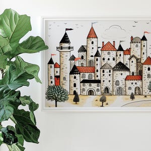 Medieval Castle Print- Nursery Art Print | Children's Wall Art ...