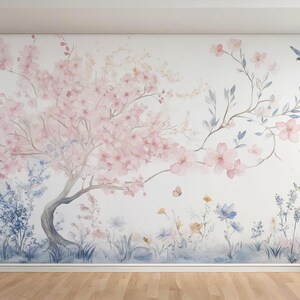 Spring Blossoms Mural- Nursery Wallpaper | Children's Wall Art ...