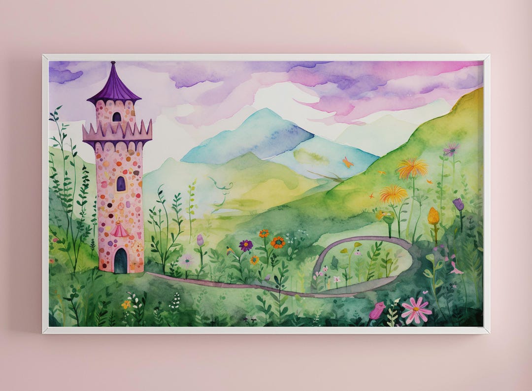 Princess Rapunzel Tower Print- Nursery Art Print | Children's Wall Art ...