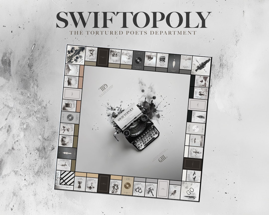 SWIFTOPOLY tortured Poets Version Taylor Swift Monopoly, Gift, Taylor's ...
