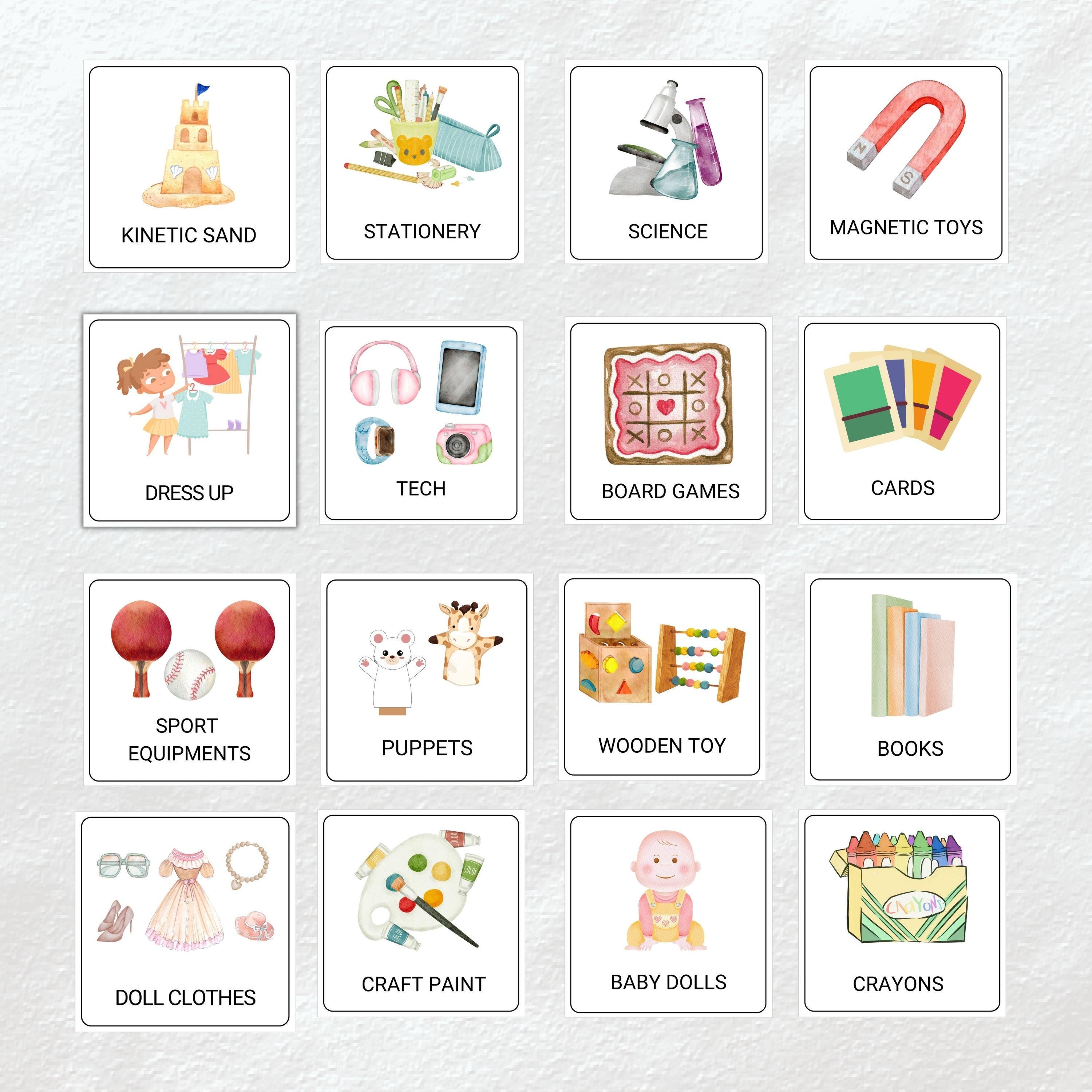 Toy Bin Storage Labels Printable Kid Room Labels Preschool Toy Storage ...