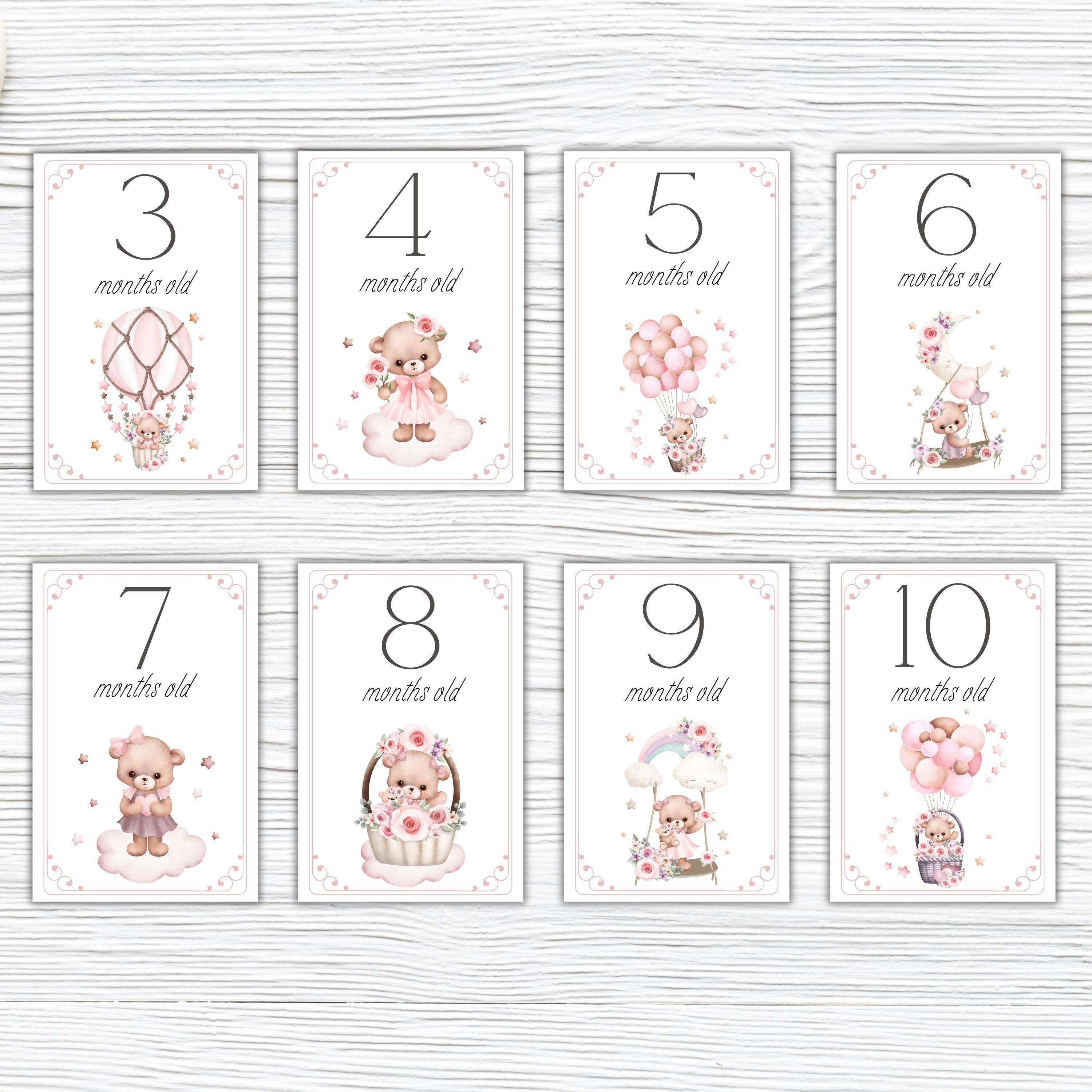 Baby Girl Milestone Card Baby Month Cards Monthly Milestone Cards New ...