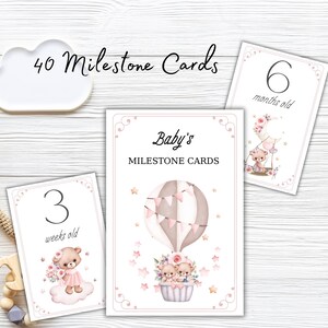Baby Girl Milestone Card Baby Month Cards Monthly Milestone Cards New ...