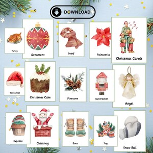 Kids Christmas Flash Cards Printable Christmas Movement Cards Christmas ...