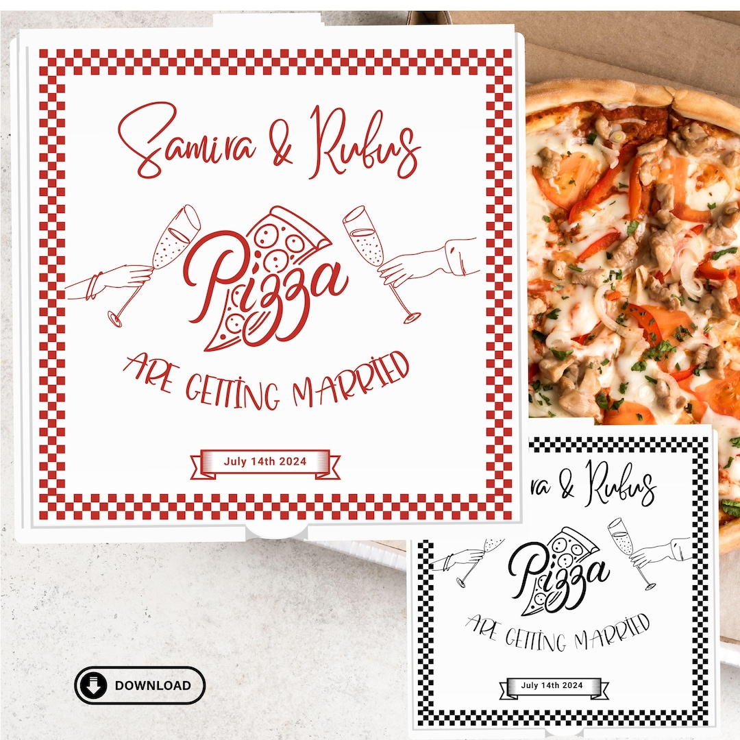 Custom Pizza Box Wedding Pizza Box Personalizable Pizza Box Pizza ...