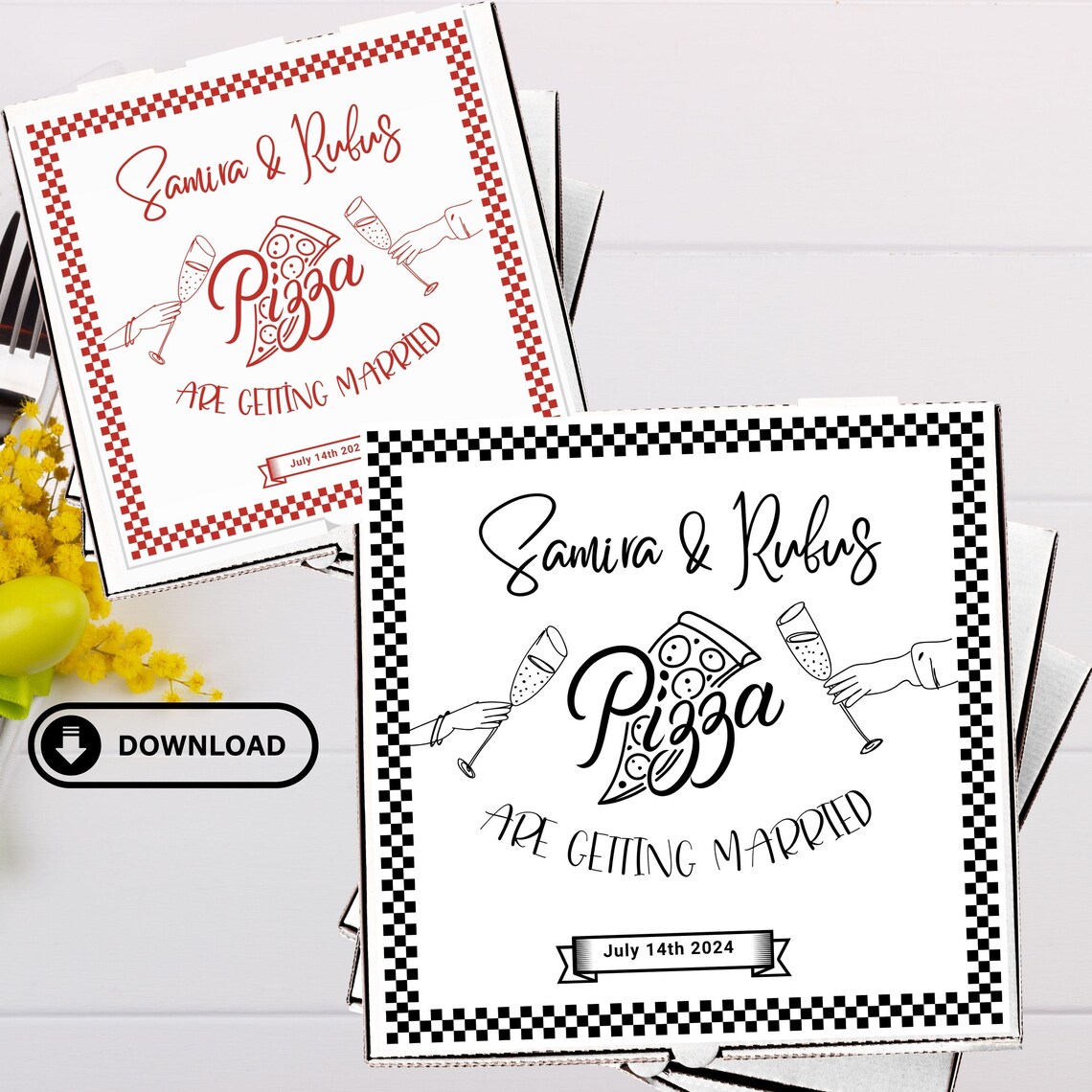 Custom Pizza Box Wedding Pizza Box Personalizable Pizza Box Pizza Wedding Favor Custom Wedding ...