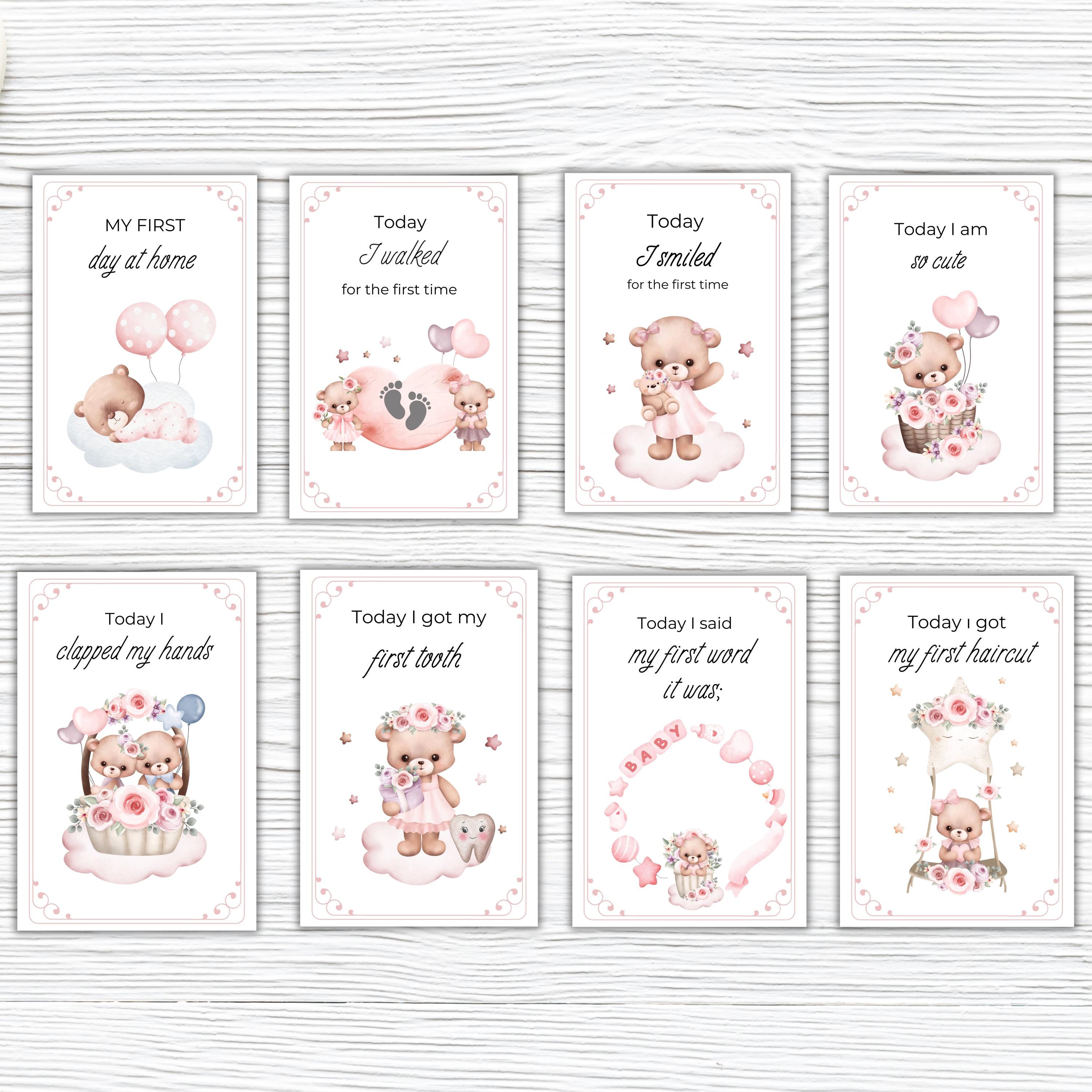 Baby Girl Milestone Card Baby Month Cards Monthly Milestone Cards New ...