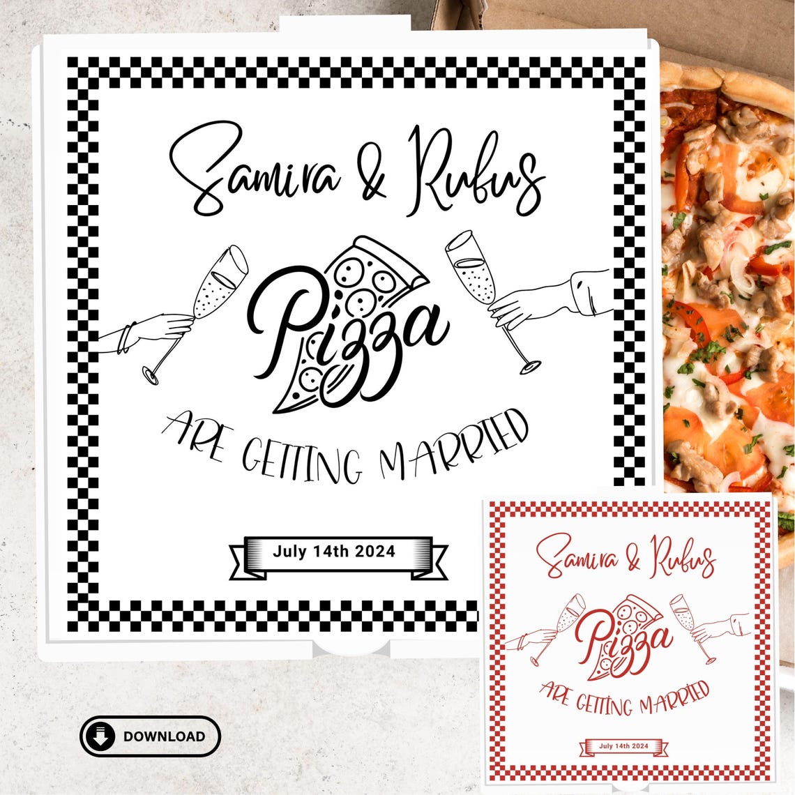 Custom Pizza Box Wedding Pizza Box Personalizable Pizza Box Pizza Wedding Favor Custom Wedding ...