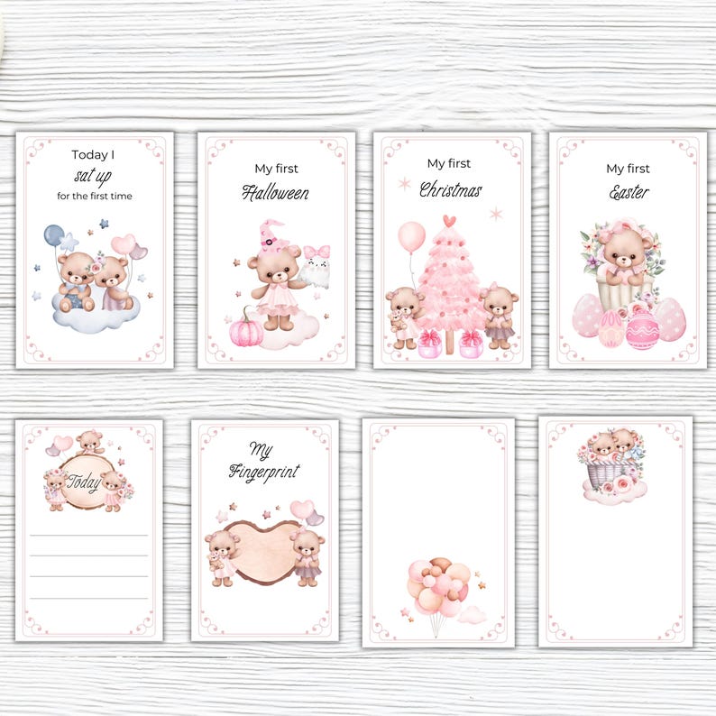 Baby Girl Milestone Card Baby Month Cards Monthly Milestone Cards New ...