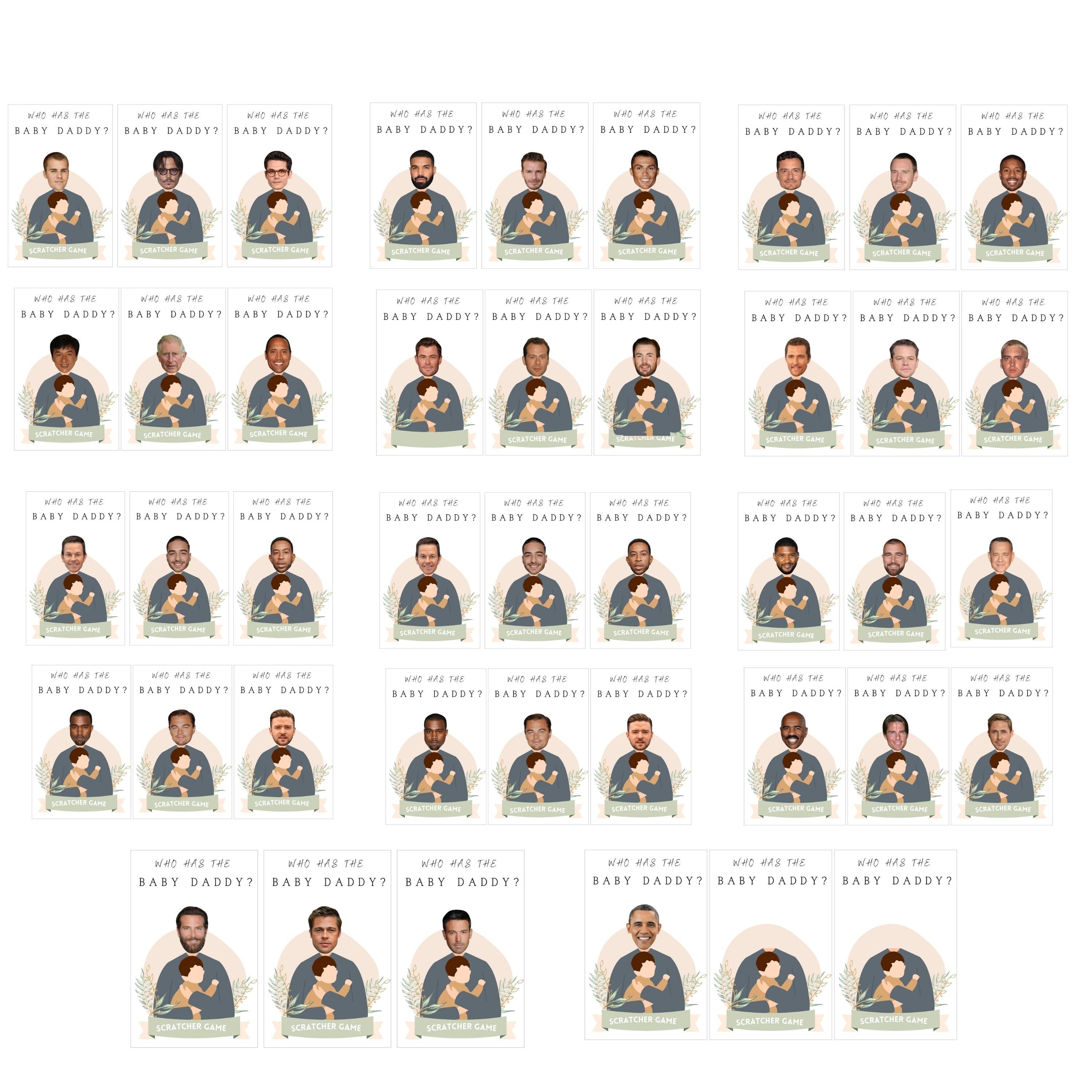 Who Has the Baby Daddy Baby Shower Game Scratch off Game Find the Dad ...