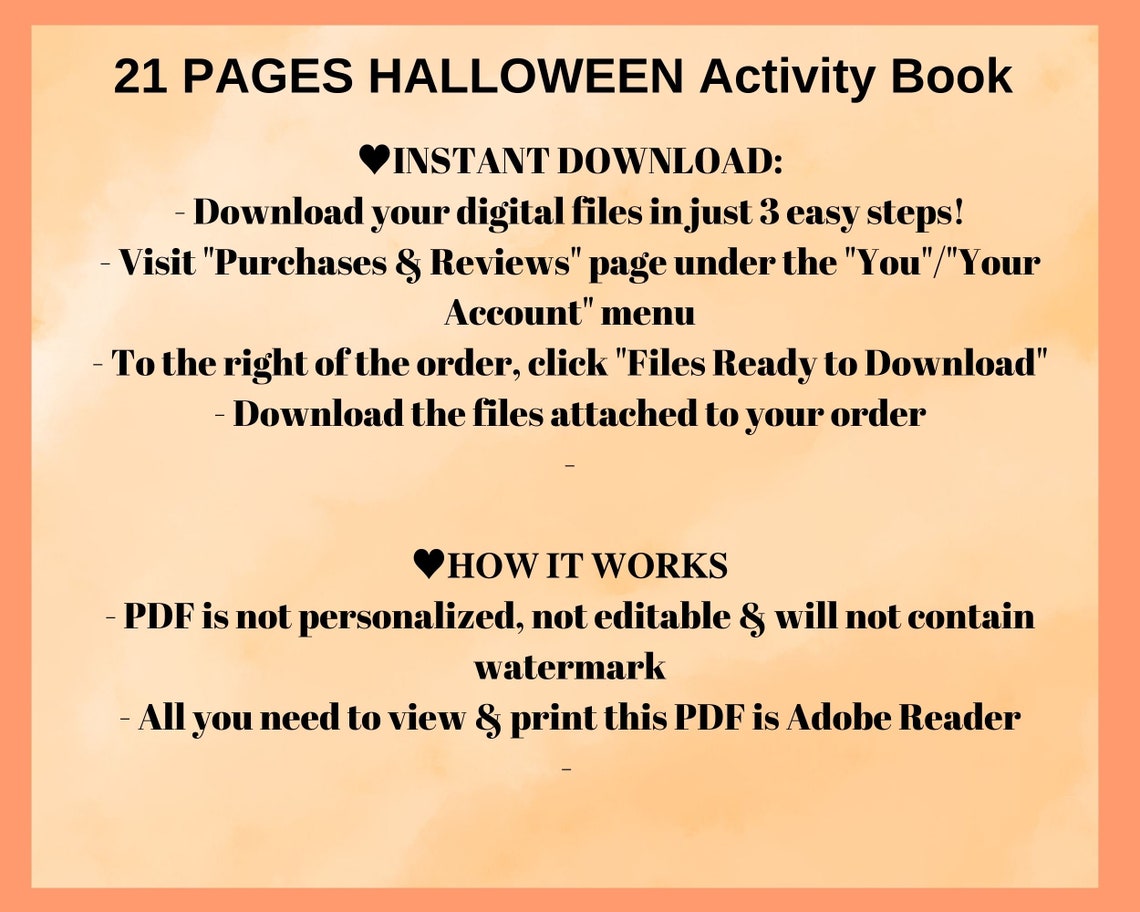 Halloween Kids Coloring Page Halloween Activity Book Halloween - Etsy