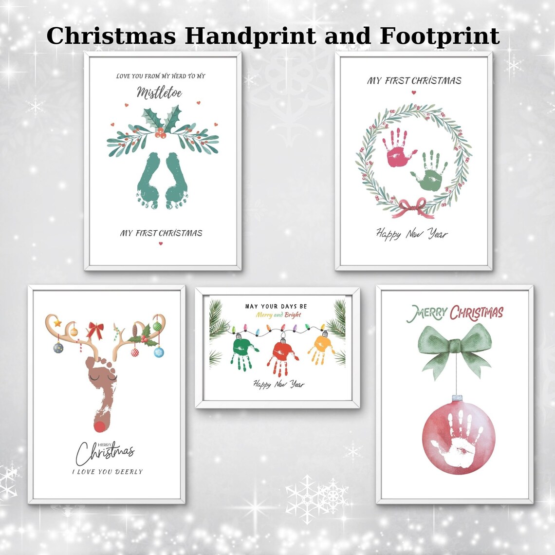 Christmas Footprint Handprint Art Printable Christmas Handprint Craft ...