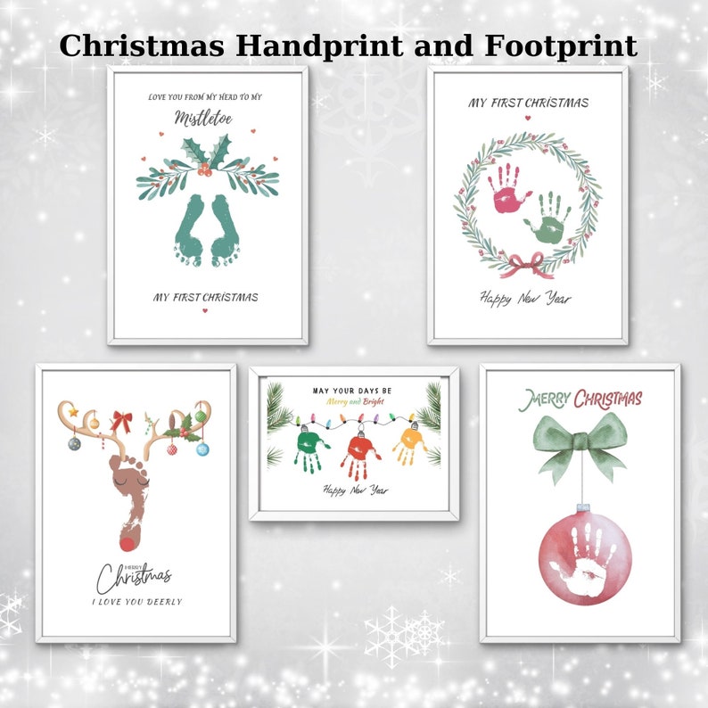 Christmas Footprint Handprint Art Printable Christmas Handprint Craft ...