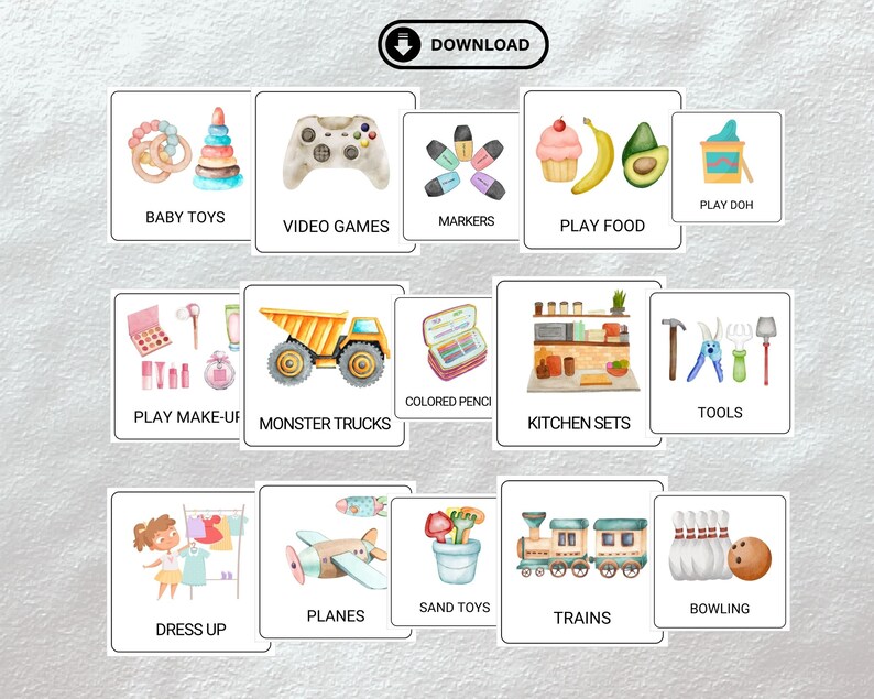 Toy Bin Storage Labels Printable Kid Room Labels Preschool Toy Storage ...