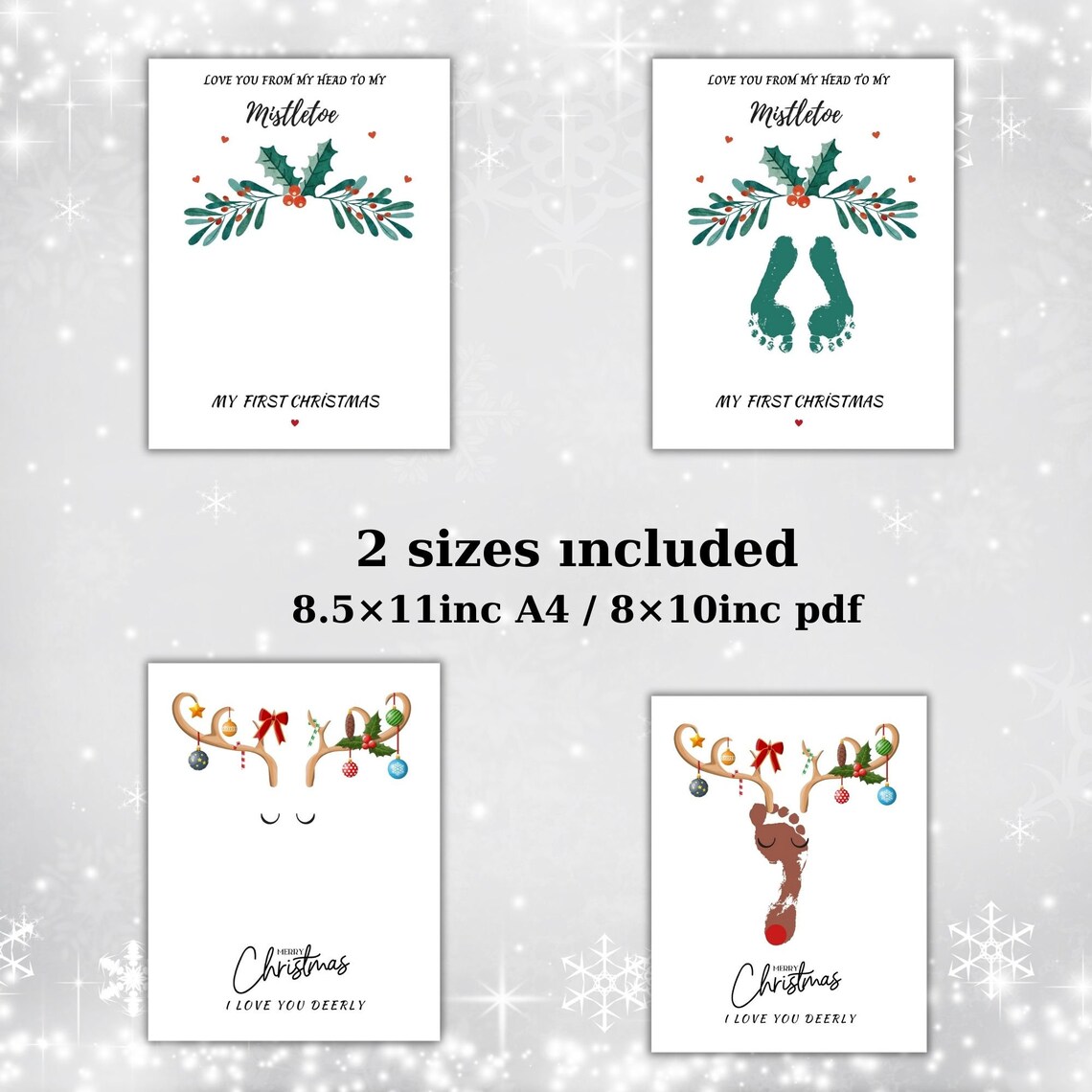 Christmas Footprint Handprint Art Printable Christmas Handprint Craft ...