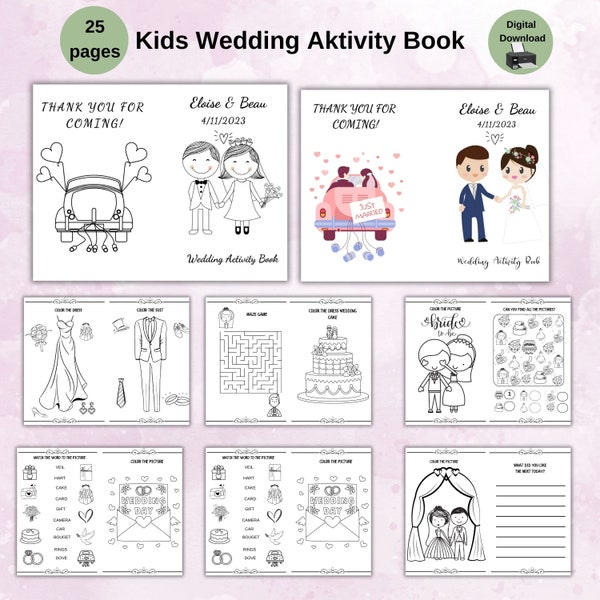 Kids Wedding Activity Book - Etsy