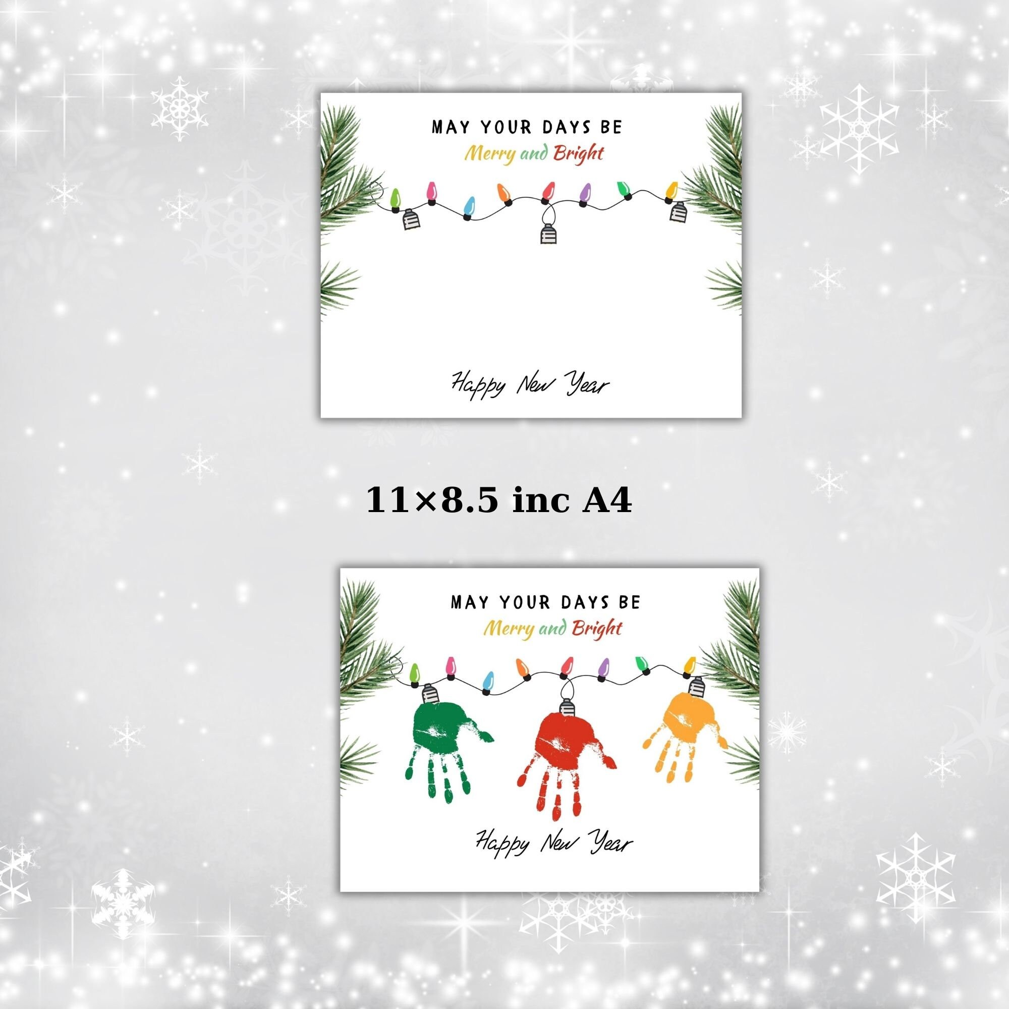 Christmas Footprint Handprint Art Printable Christmas Handprint Craft ...