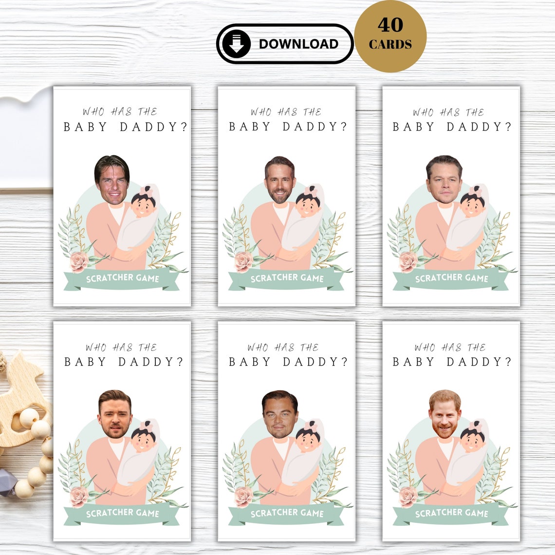 Who Has the Baby Daddy Find the Dad Game Baby Shower Shower Game Baby ...