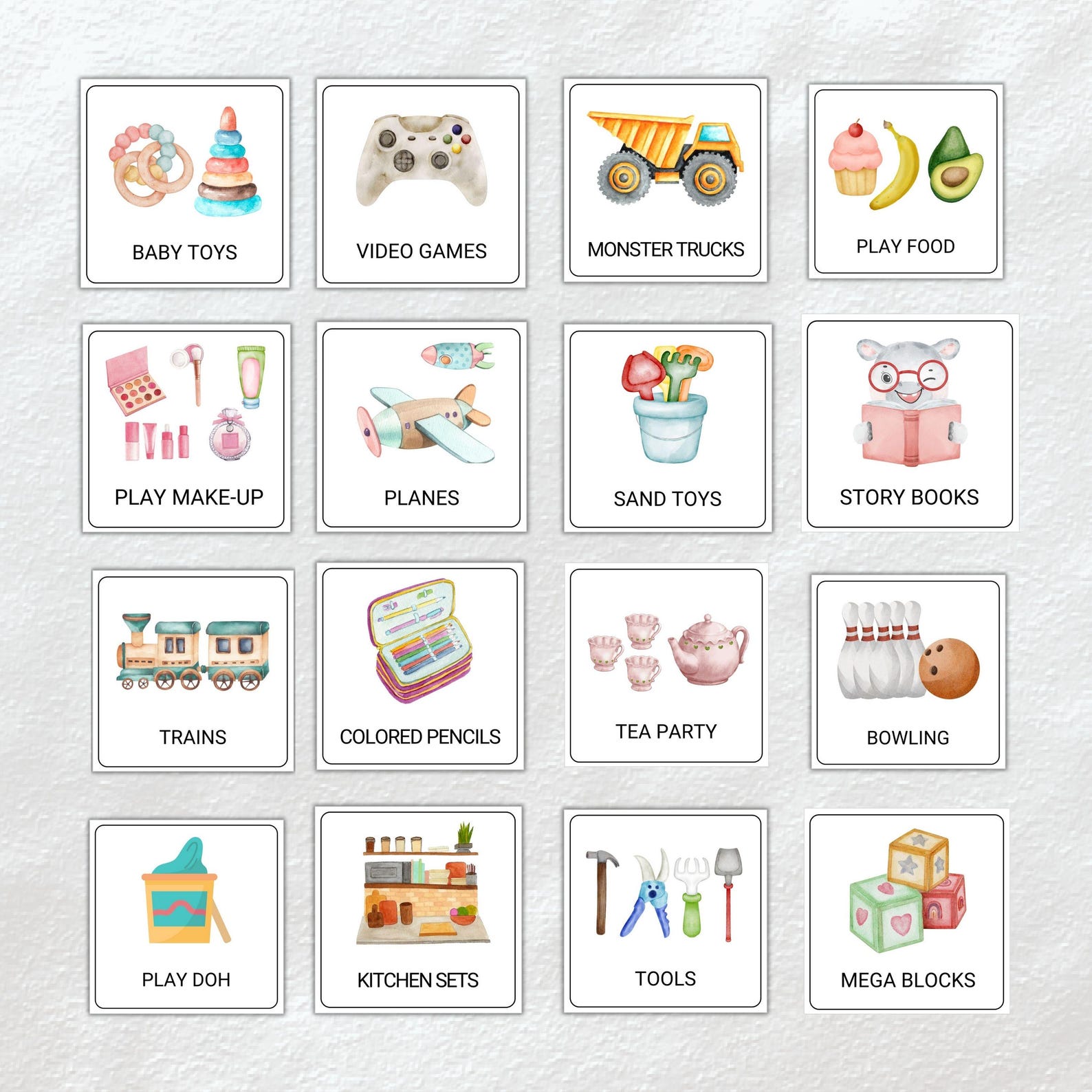 Toy Bin Storage Labels Printable Kid Room Labels Preschool Toy Storage ...