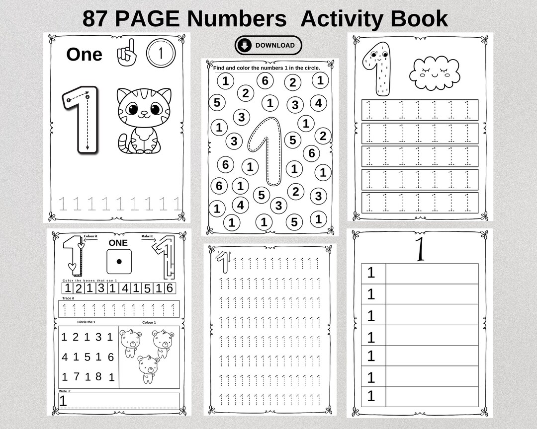 Number Tracing Worksheets Preschool Worksheet Printable Number - Etsy