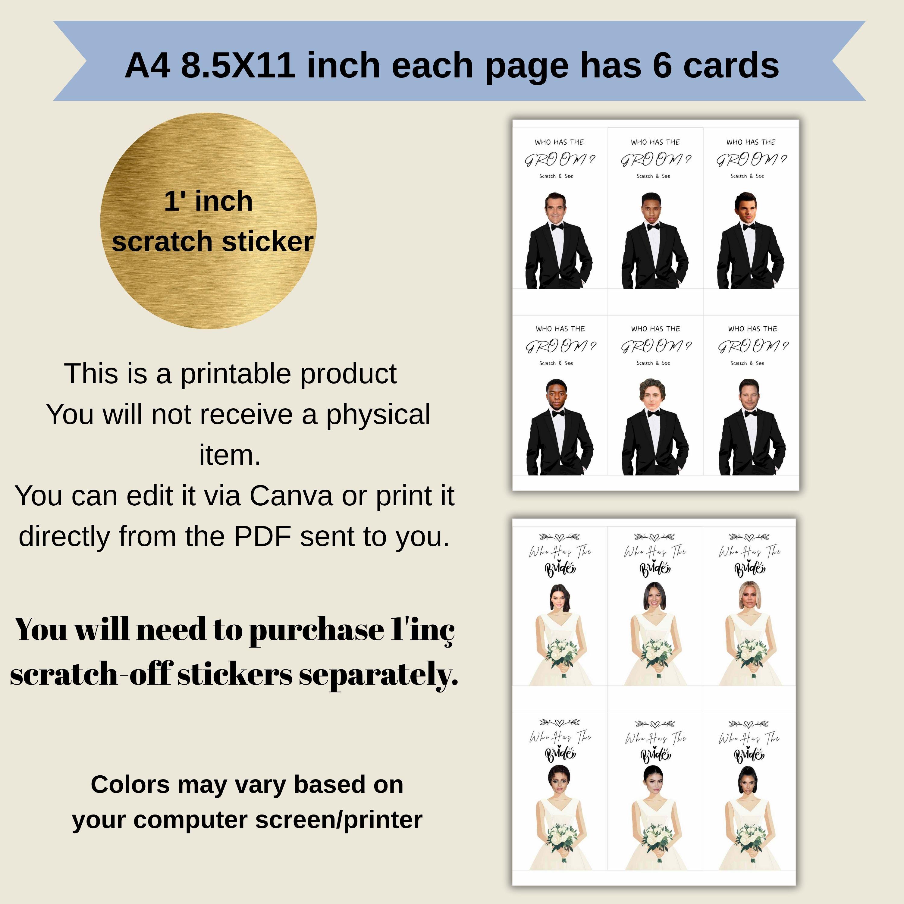 Who Has the Bride and Groom Scratch off Bridal Shower Games Scratch off ...