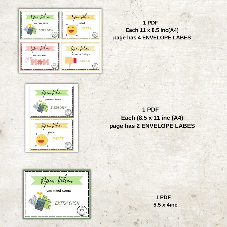 Open When Cards College Printable Open When Letter Labels for Students ...