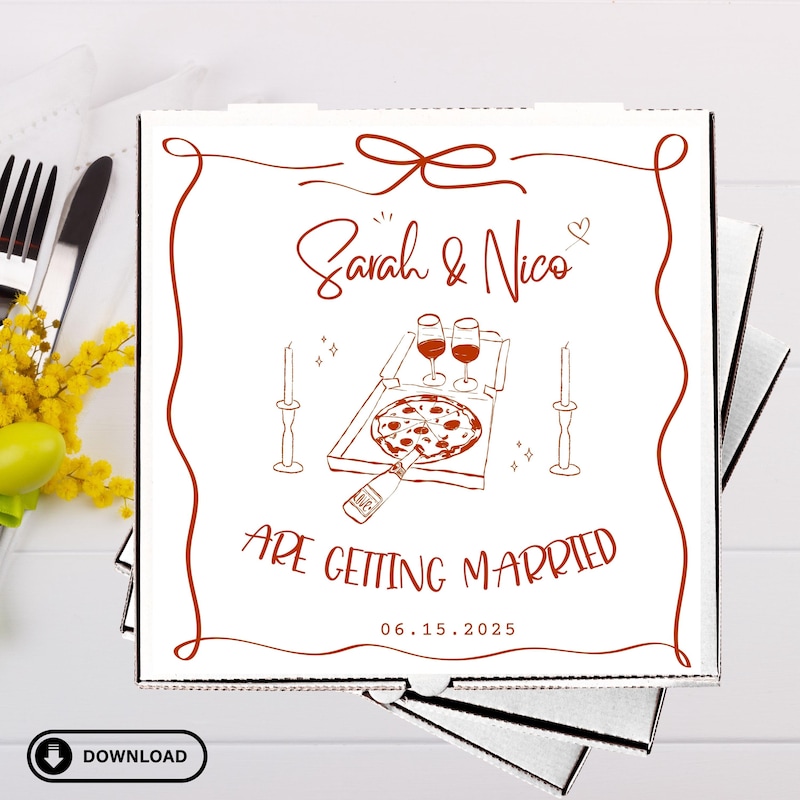 Pizza box wedding - Etsy Österreich